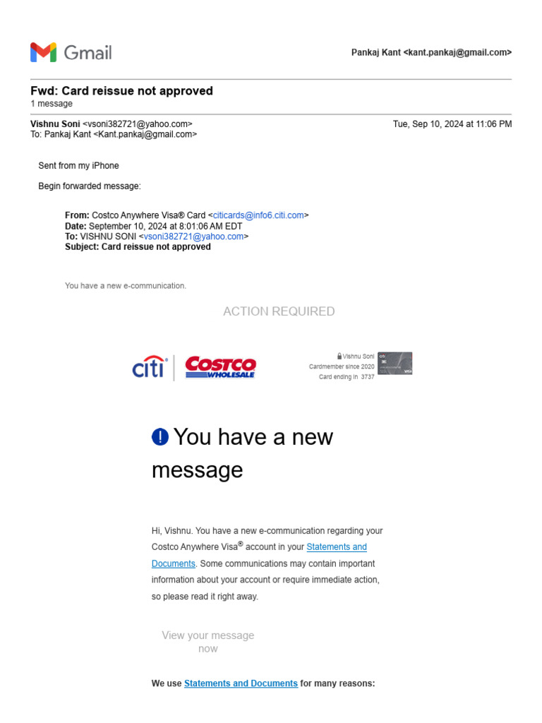Gmail - FWD - Card Reissue Not Approved - PDF - Credit Impact | PDF ...