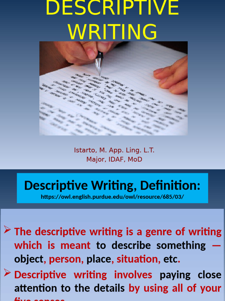 Understanding Descriptive Writing Techniques | PDF