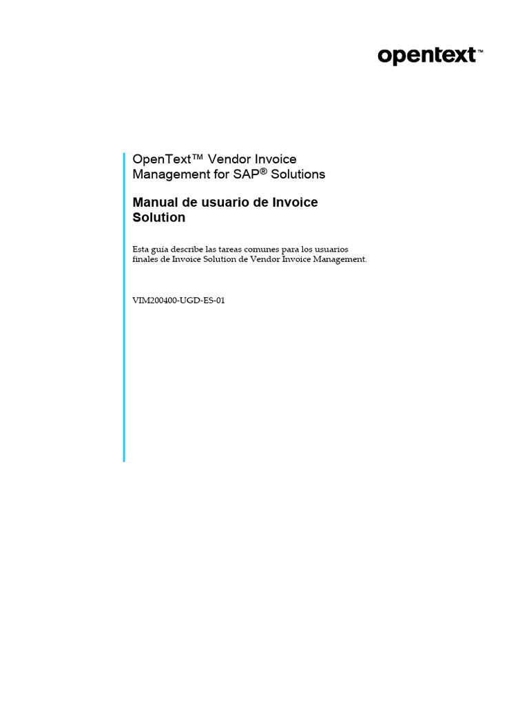 VIM - User Guide for Invoice Solution Spanish (VIM200400-UGD-ES-01) | PDF | Botón (Computación ...