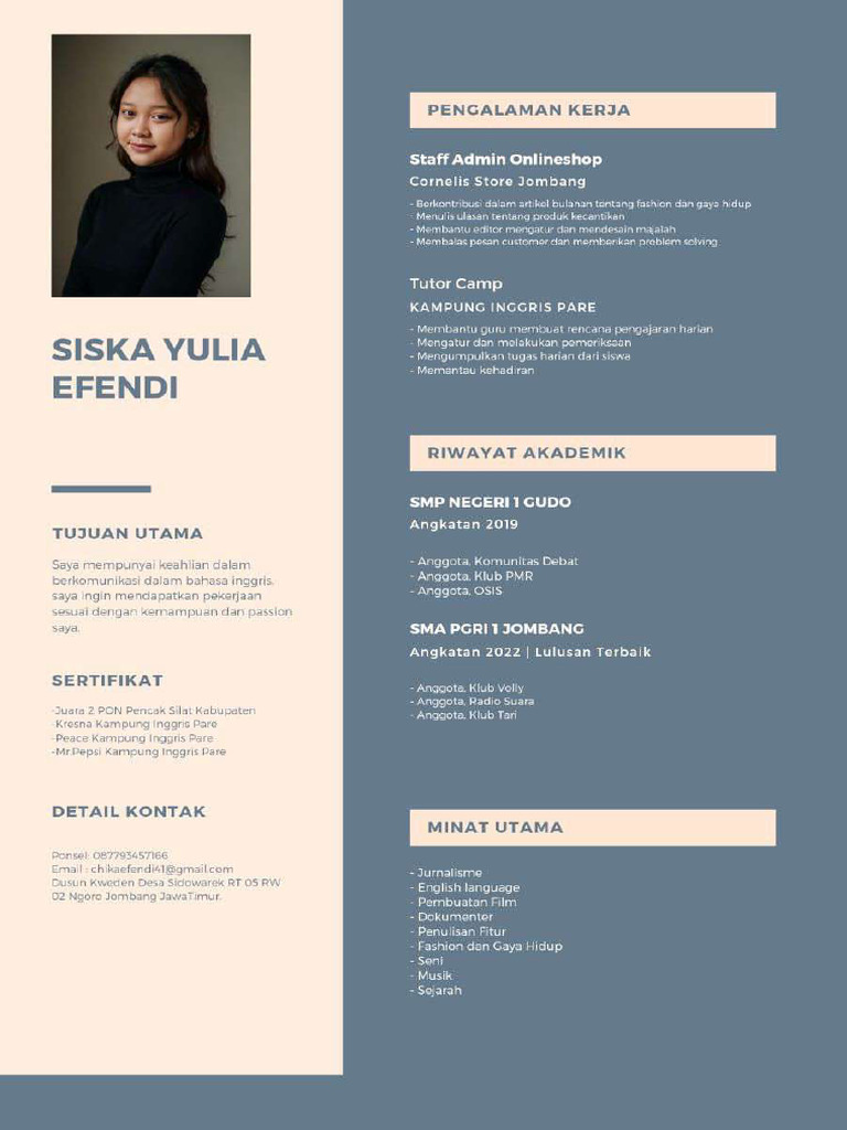 CV Siska New 2025 | PDF