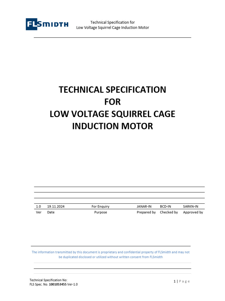 Low Voltage Induction Motor Specs | PDF | Electric Motor | Bearing ...