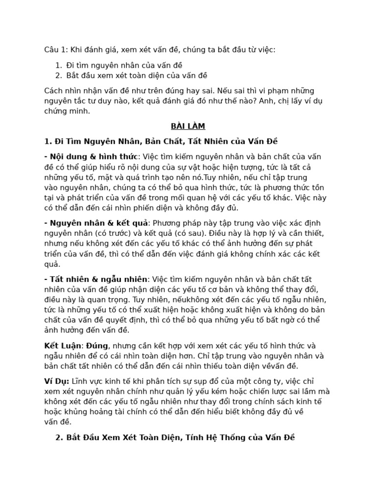 Triet Hoc - Bai Tap Giua Ky - Le Pham The Vu | PDF