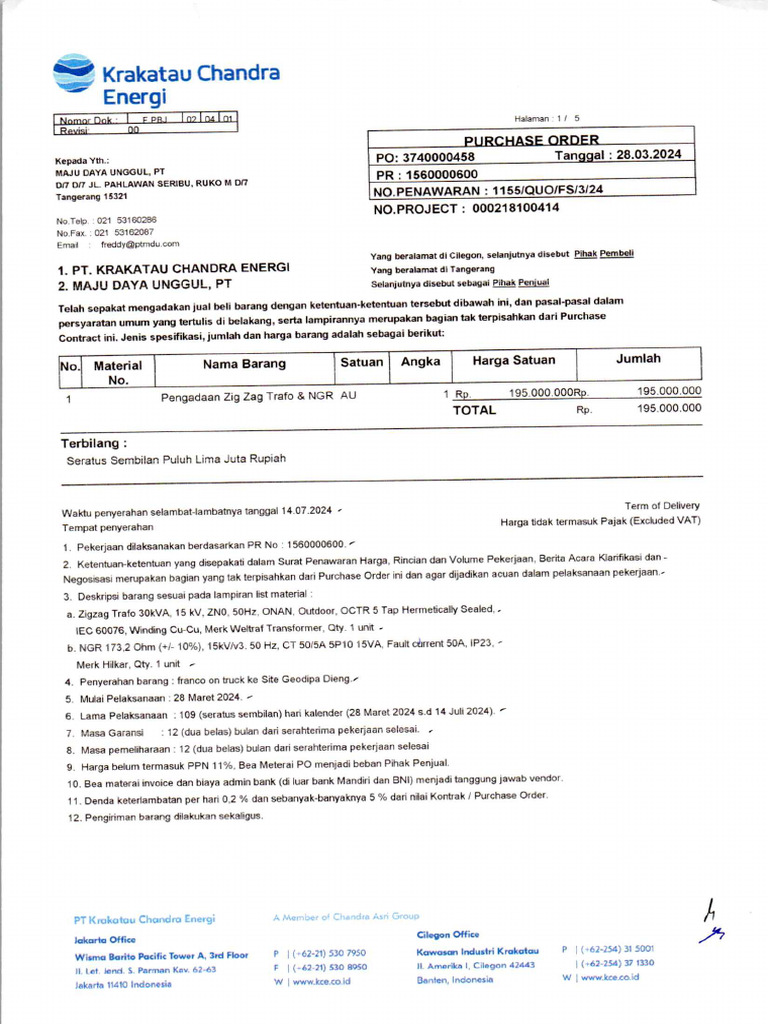 Po 3740000458 - Mdu | PDF
