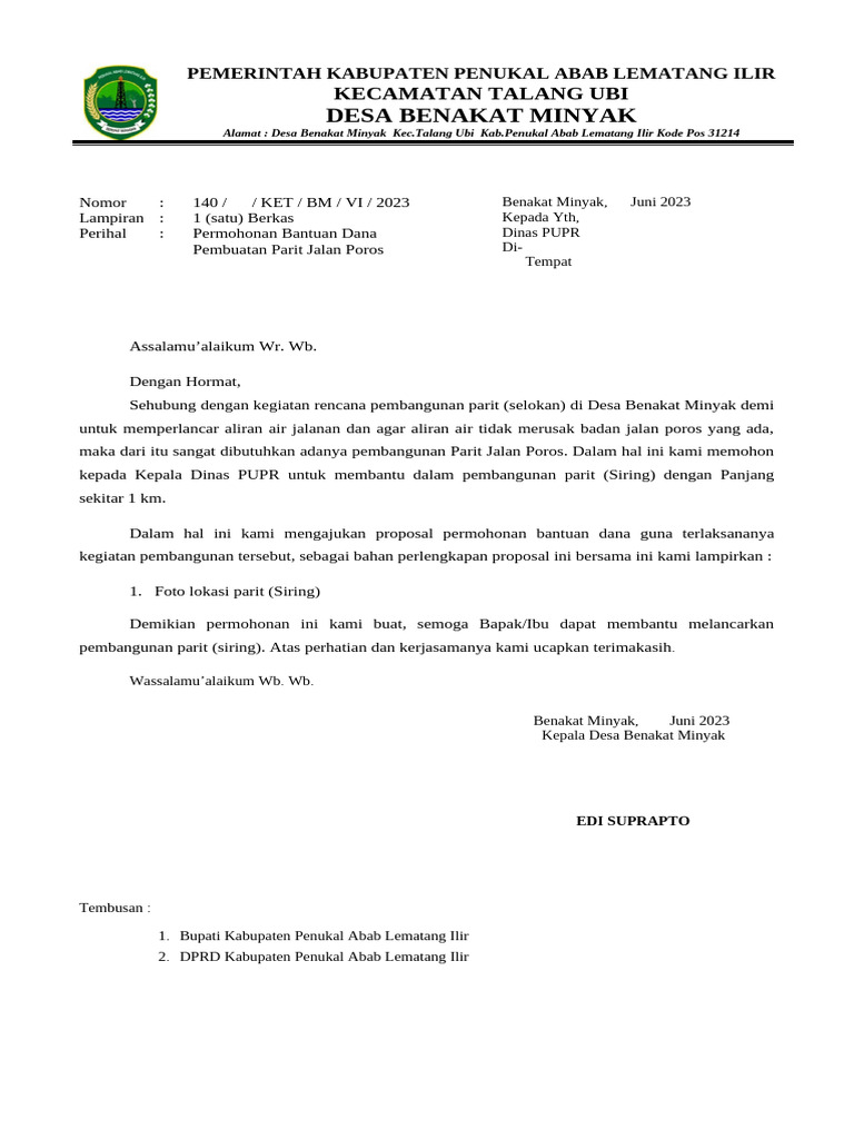 Proposal Pembanginan Parit | PDF