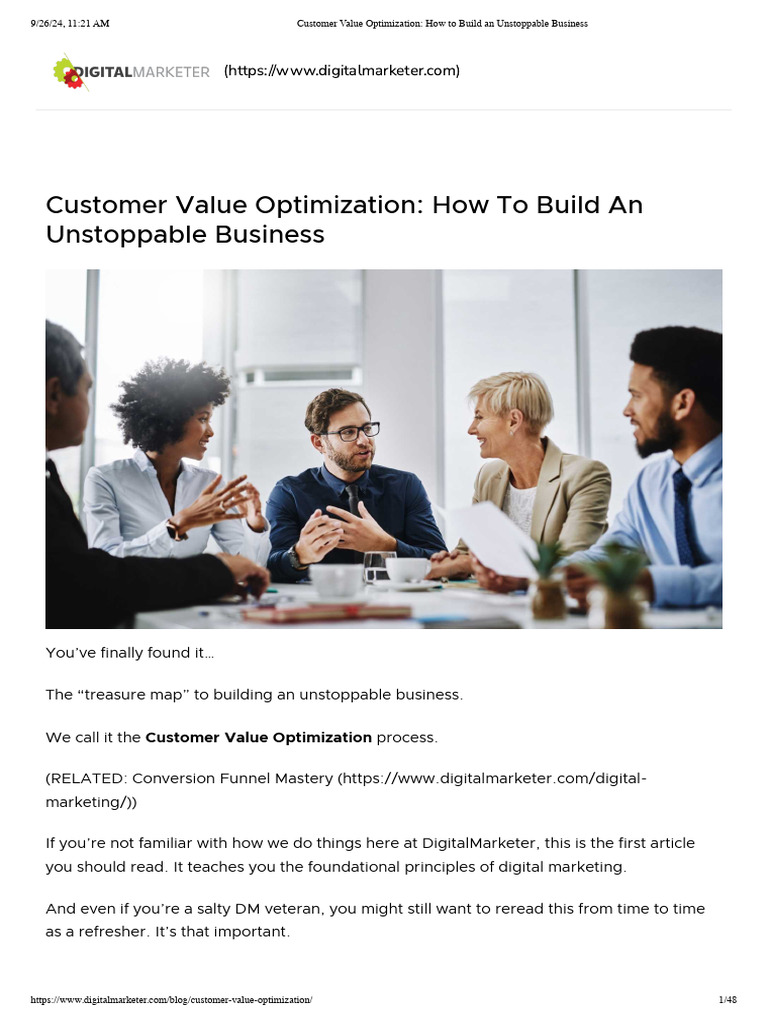 Customer Value Optimization - How To Build An Unstoppable Business ...