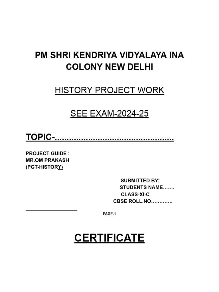Class 11 History Project File 2024-25 | PDF