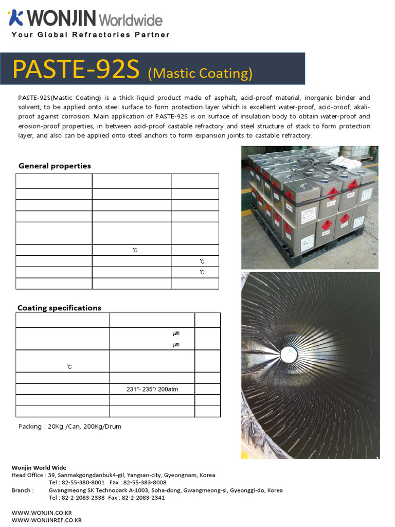 PASTE-92S: (Mastic Coating) | PDF