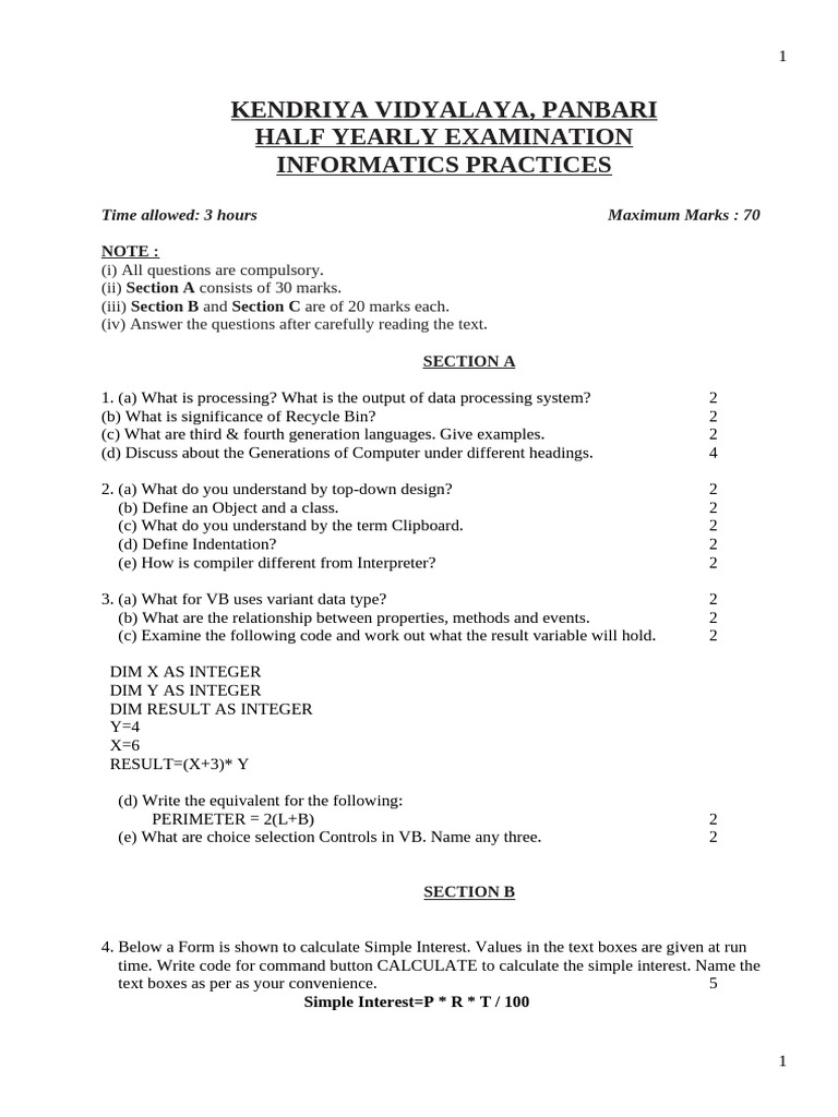 Informatics Practices Annual Xi | PDF | Data Type | Computer Programming