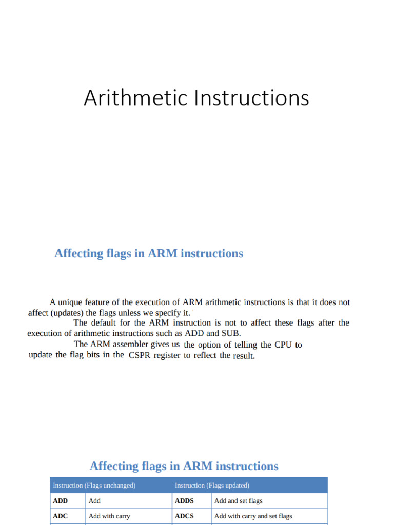 Module 2 Arithmatic Instruction Pdf 0909