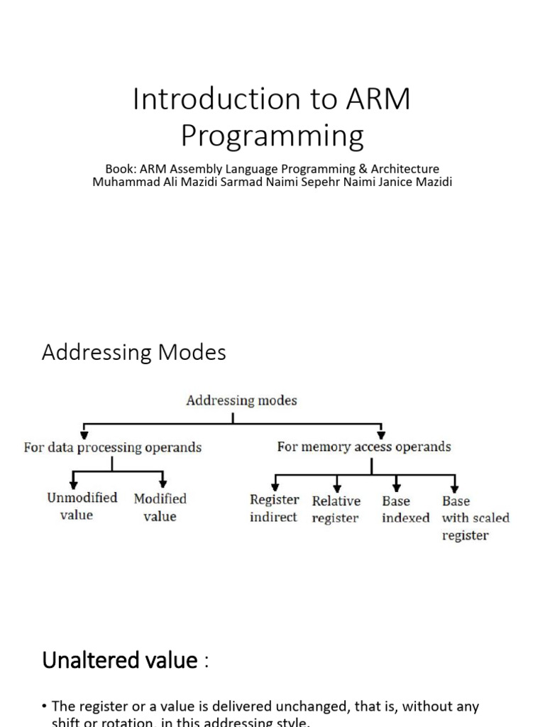 Module2-Introduction To The ARM Programming | PDF | Computer Programming | Integrated Circuit
