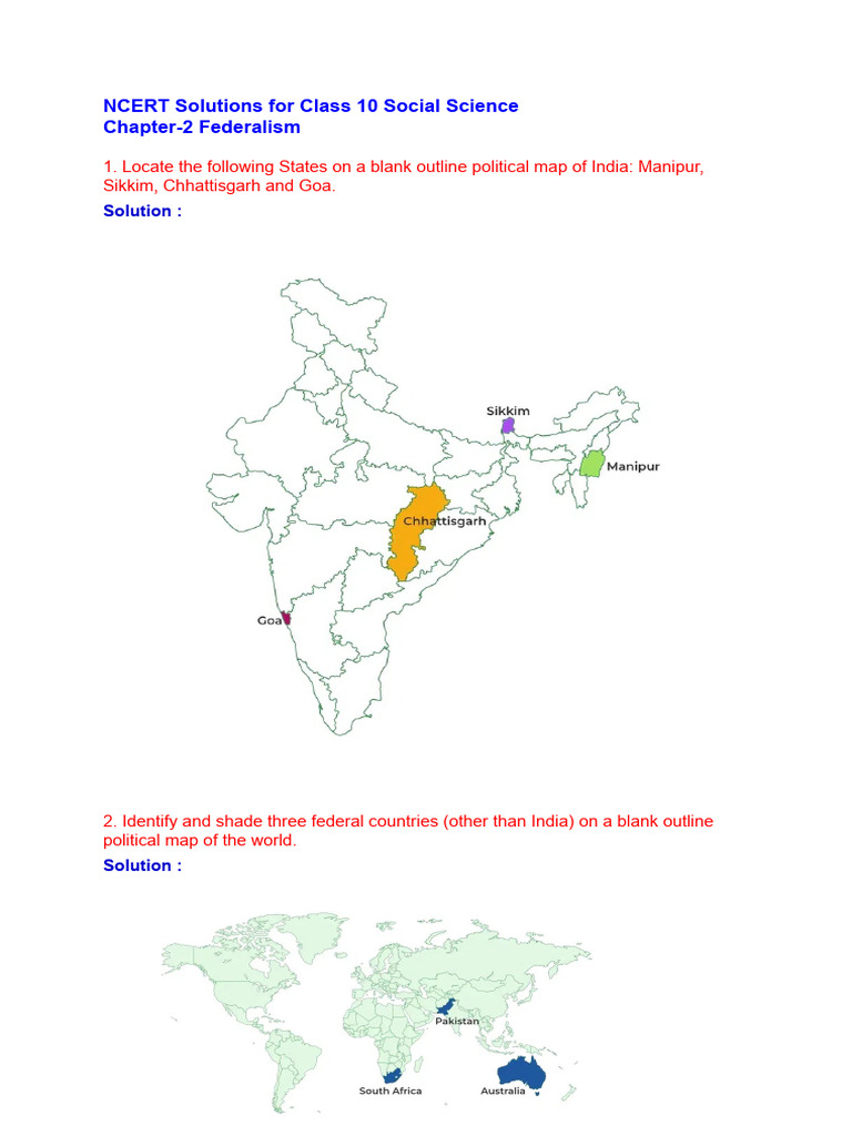 Class 10 Social Science Guide | PDF | Federalism | Government