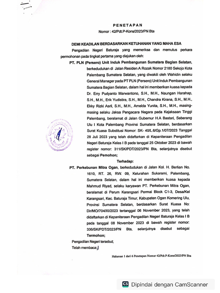 Contoh Penetapan | PDF