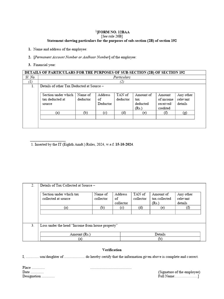 Form 12BAA Income Tax Statement | PDF | Public Finance | Income