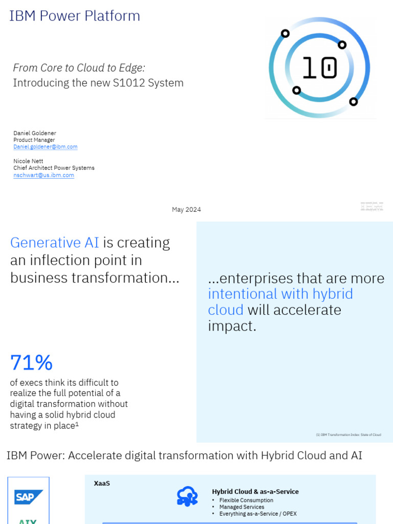 IBM Power S1012 Client Presentation | PDF | Cloud Computing | Computer ...