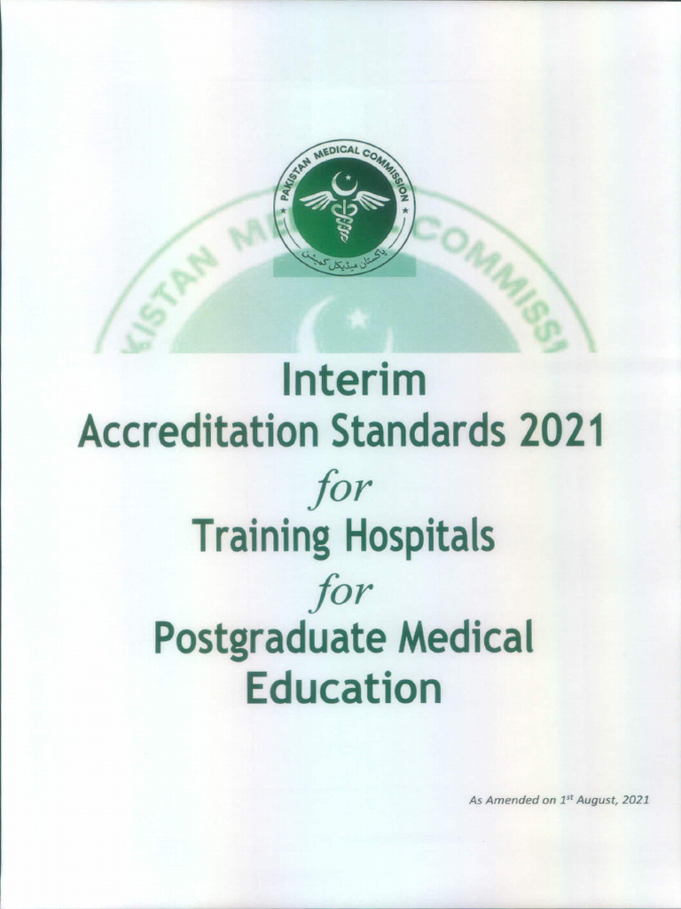 Interim Accreditation Standards 2021 For Training Hospitals For Post ...