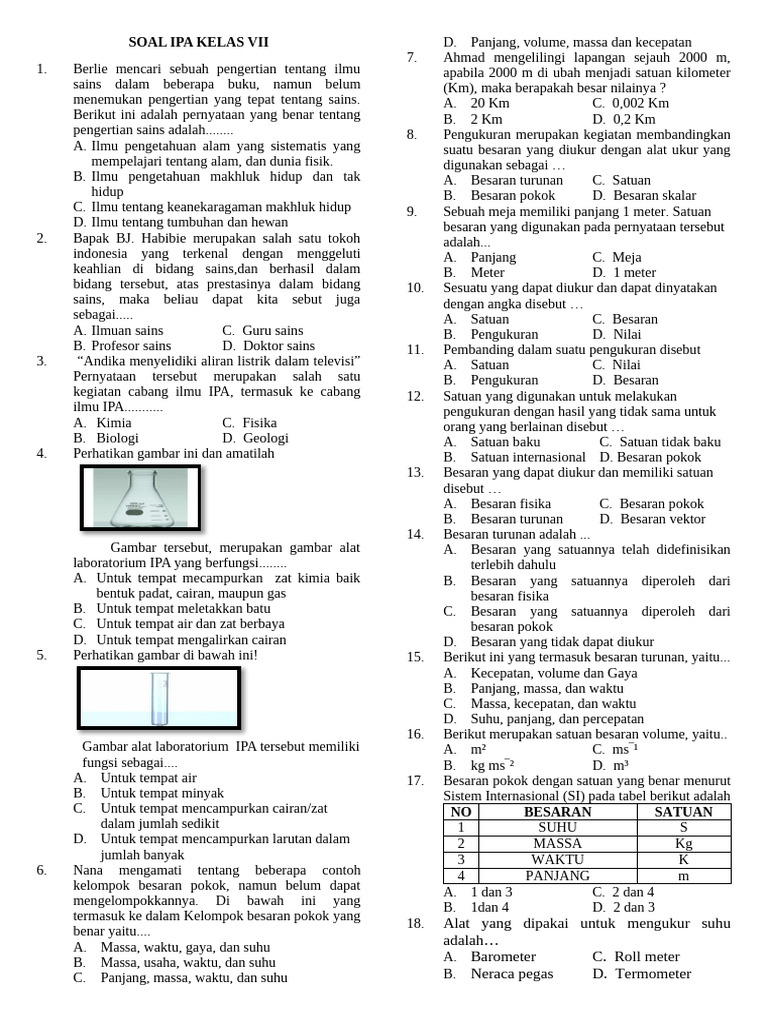 Soal Ipa Kelas Vii | PDF