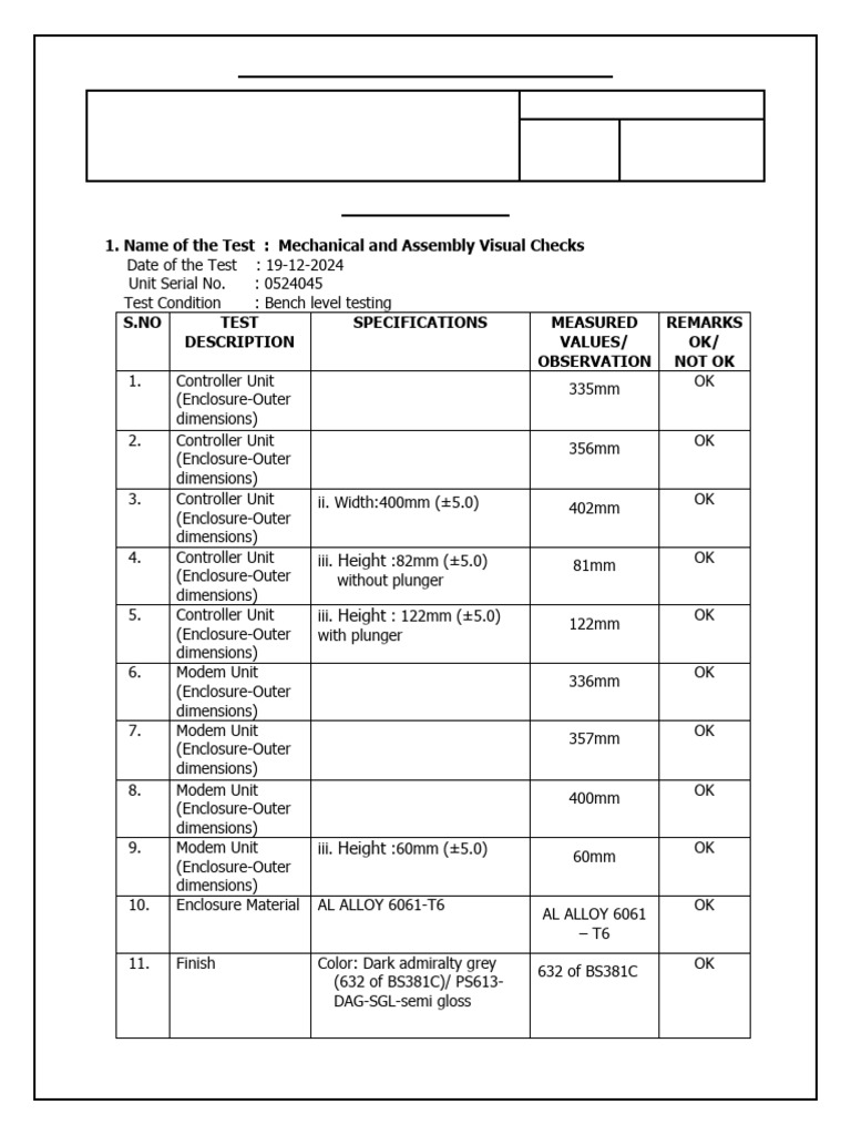 ACU-P-Self Inspection Report_ Veeyes_Format (045) | PDF | Electricity ...