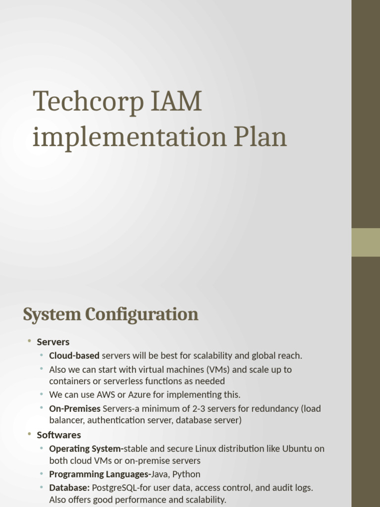 TechCorp IAM Implementation Plan | PDF | Access Control | Password