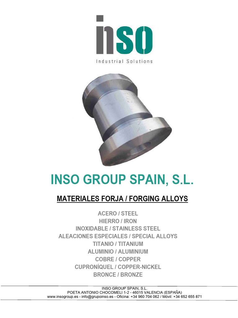 INSO Forja - Forgings | PDF | Metals | Materials