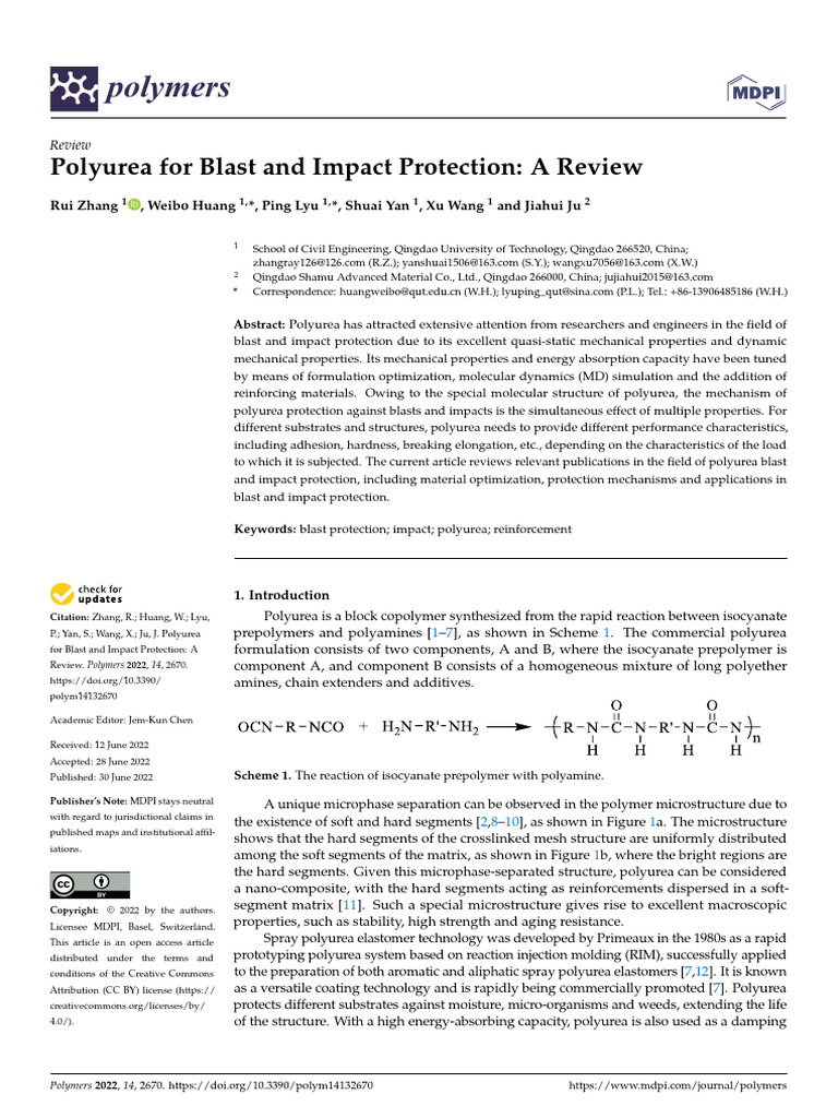 Polyurea: Blast and Impact Protection Review | PDF | Young's Modulus ...