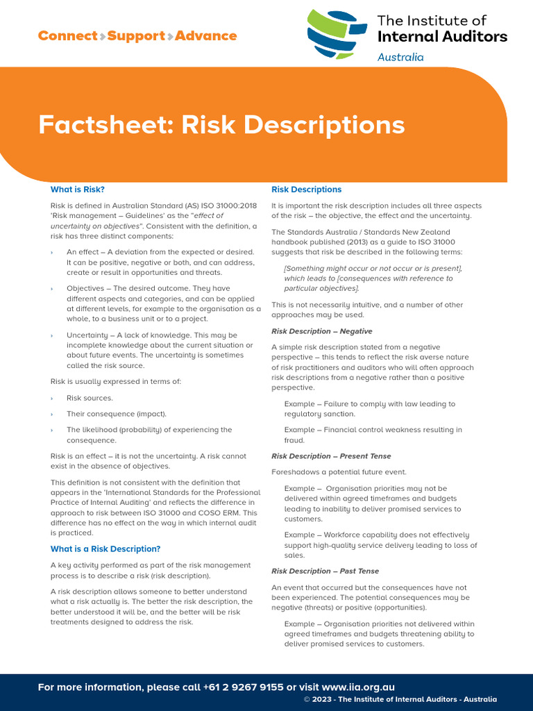 risk descriptions | PDF | Risk | Business