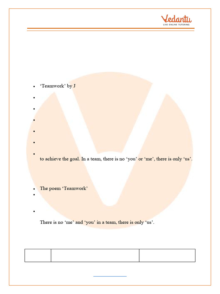 Teamwork Class 5 Notes CBSE English Chapter 2 (PDF) | PDF