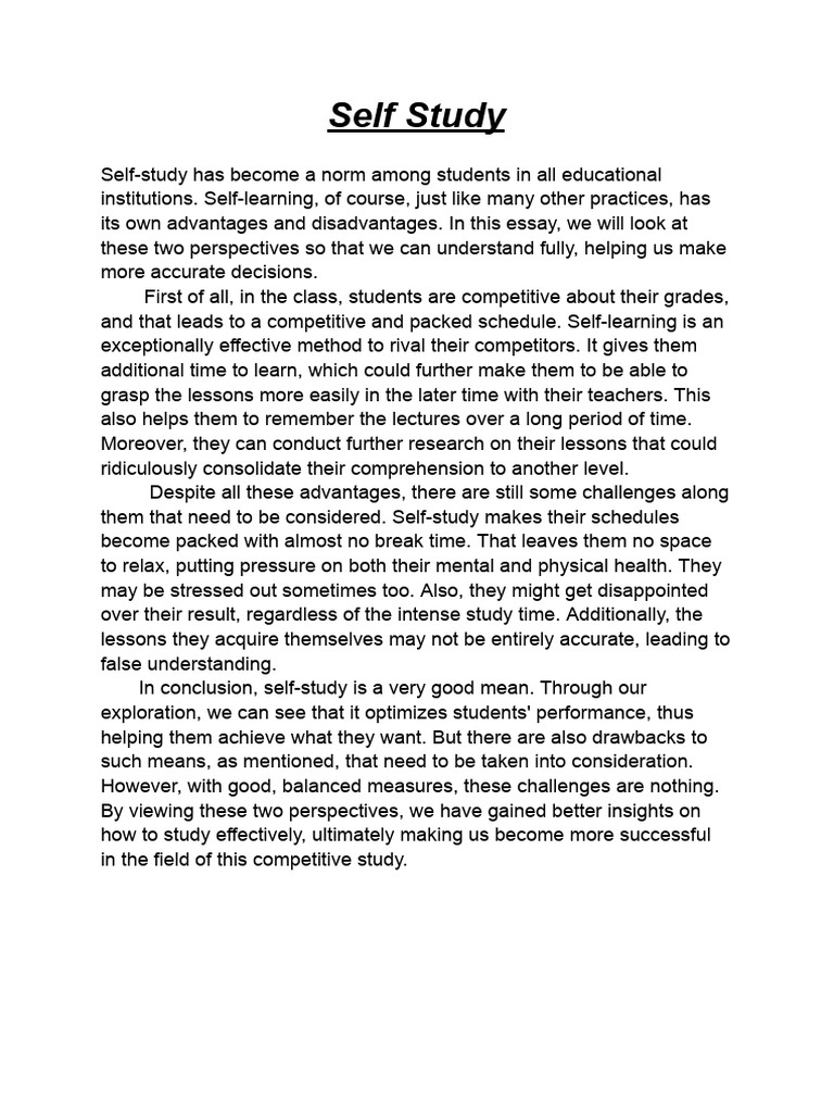Self Study | PDF