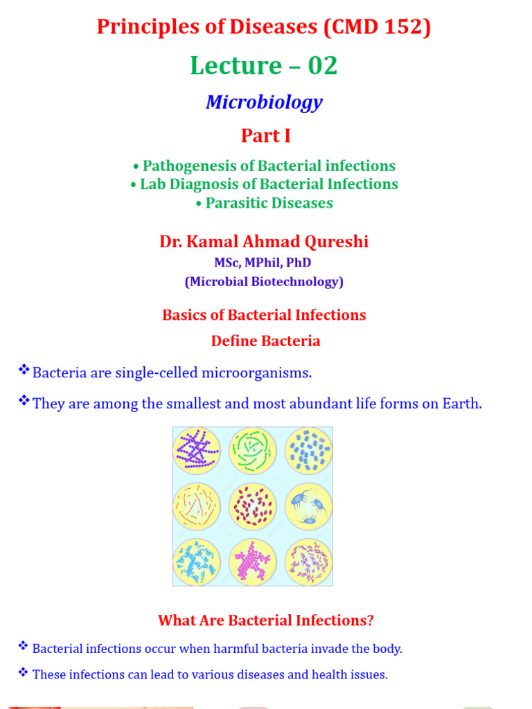 Lecture-02 - Part I - Pathogenesis of Bacterial Infections | PDF | Infection | Bacteria