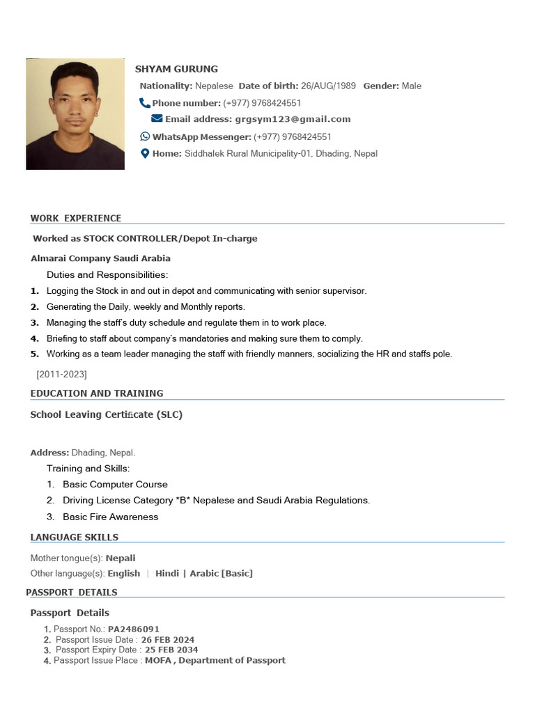 Shyam CV | PDF