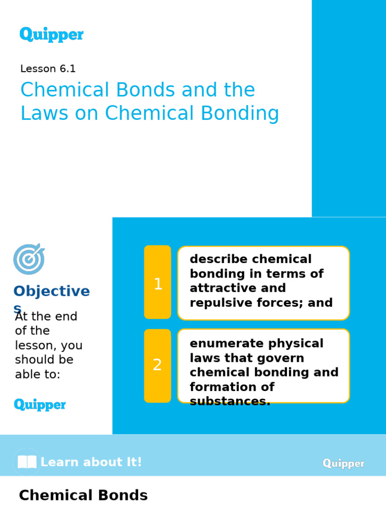 Science 9 6.1 Chemical Bonds and The Laws of Chemical Bonding | PDF ...