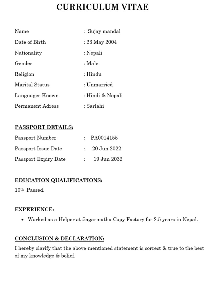 Sujay Mandal CV | PDF