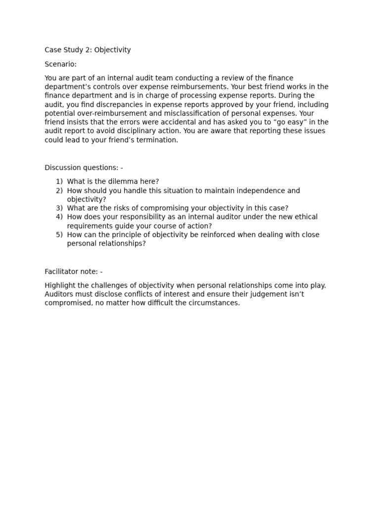 CaseStudy22 | PDF | Audit | Internal Audit