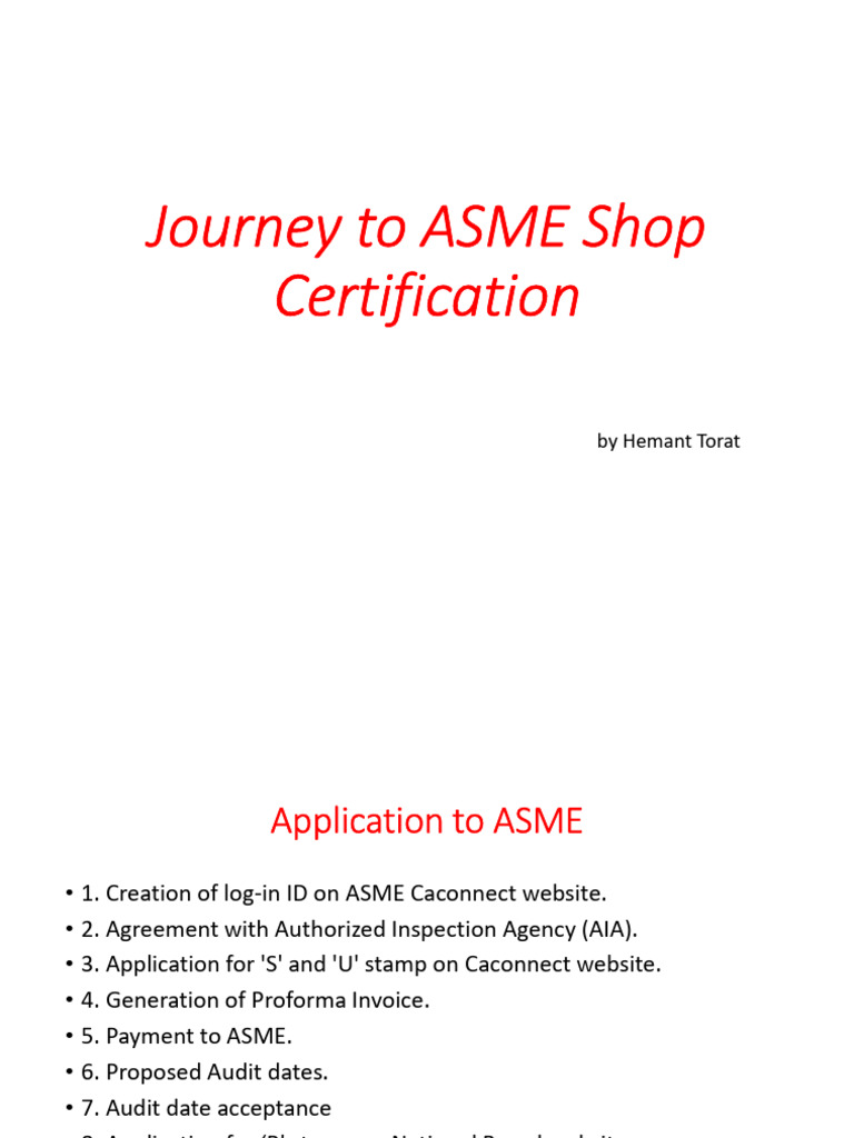 Journey To ASME Shop Certification | PDF | Nondestructive Testing ...