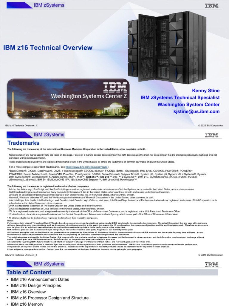 z16 Technical Overview 50M KennyStine | PDF | Cpu Cache | Computer ...