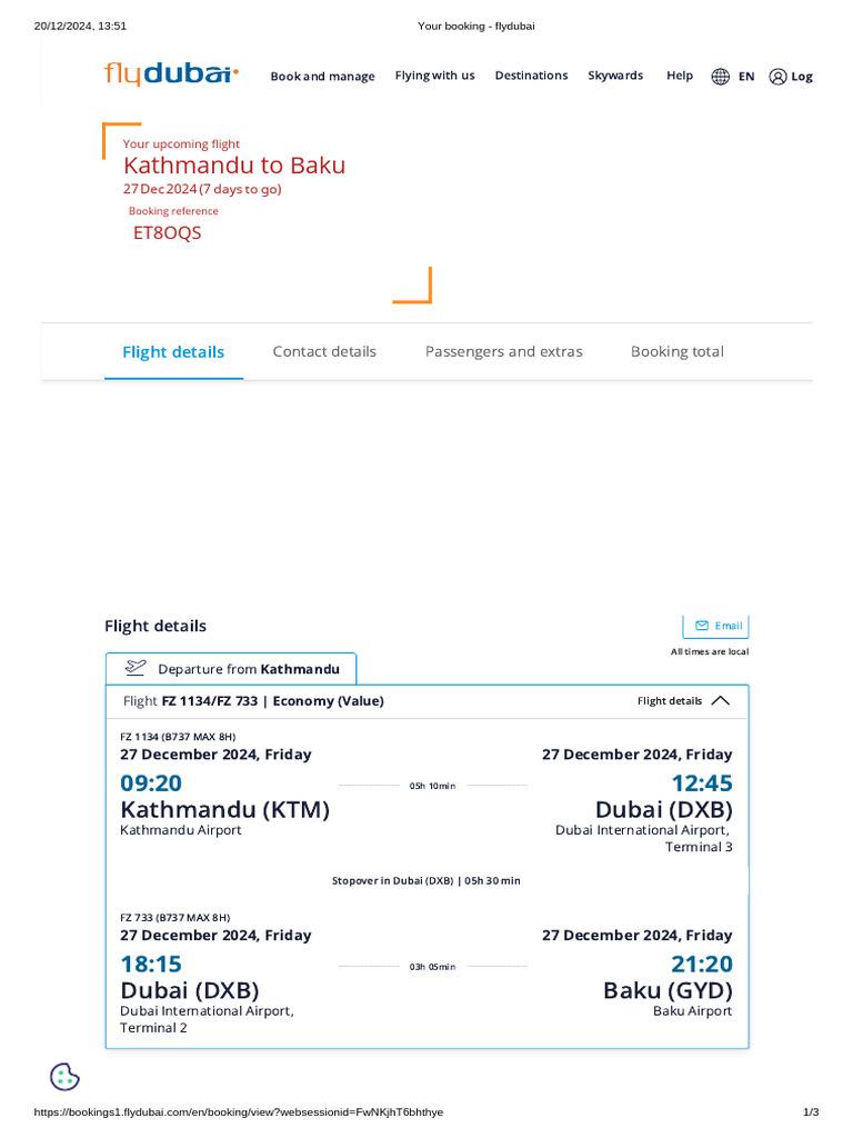 Booking - Flydubai | PDF | Transport | Airlines