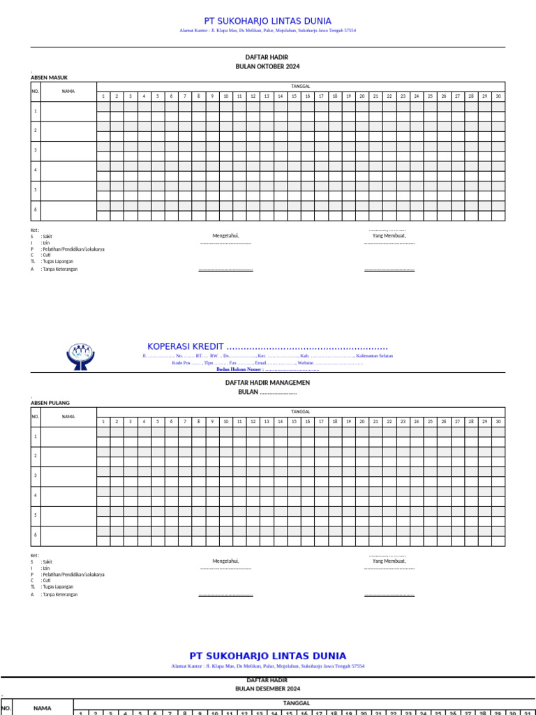 Absen Karyawan | PDF