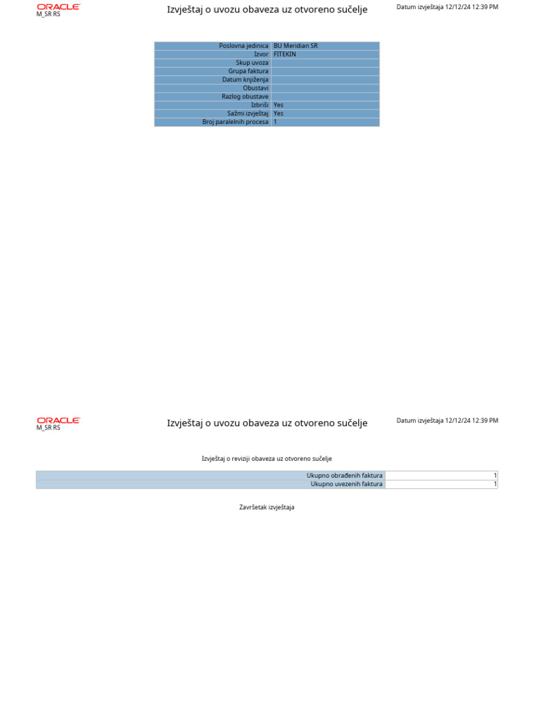 ImportPayablesInvoices - Uvezi Fakture Obaveza | PDF