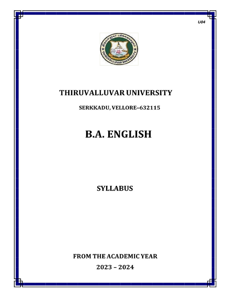 U04 B.A. English 1 | PDF | Knowledge | Curriculum