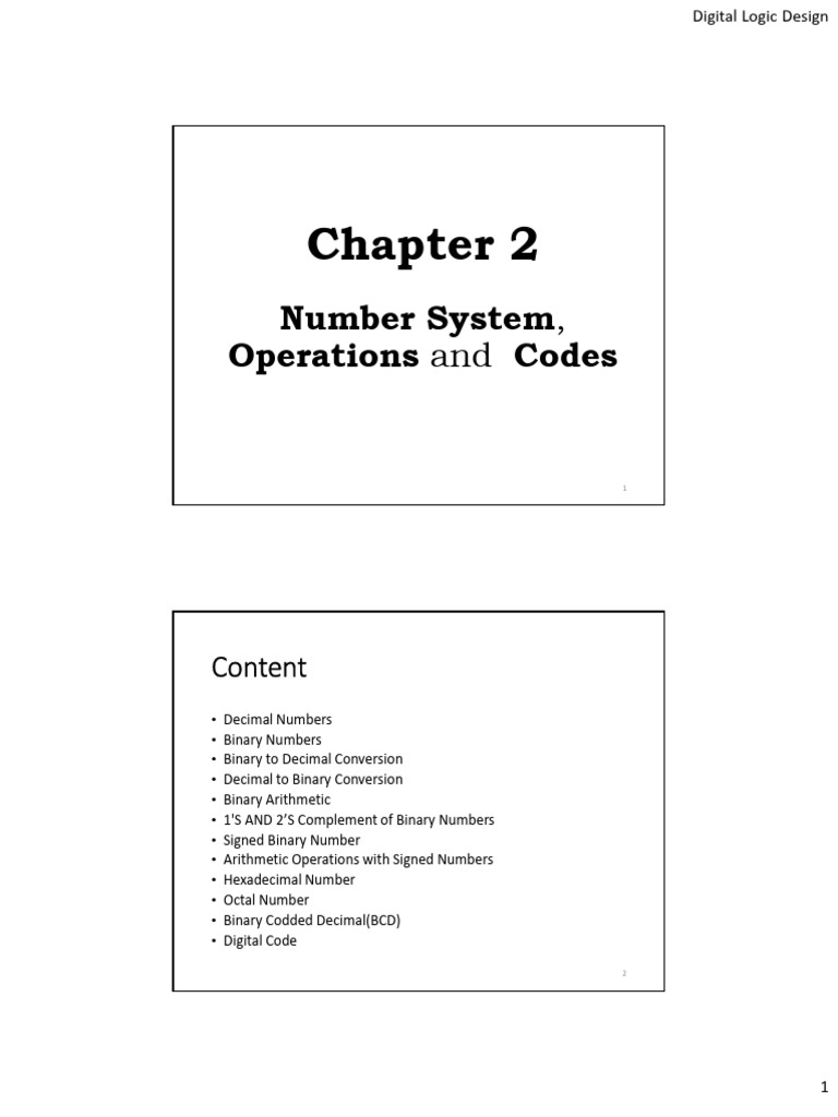 Digital Logic Design - Ch 2 | PDF | Binary Coded Decimal | Decimal
