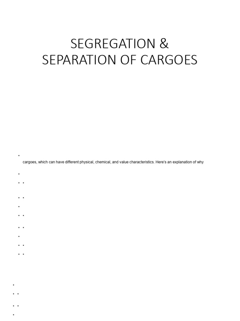 DNS Segregation of Cargoes | PDF | Dangerous Goods | Cargo