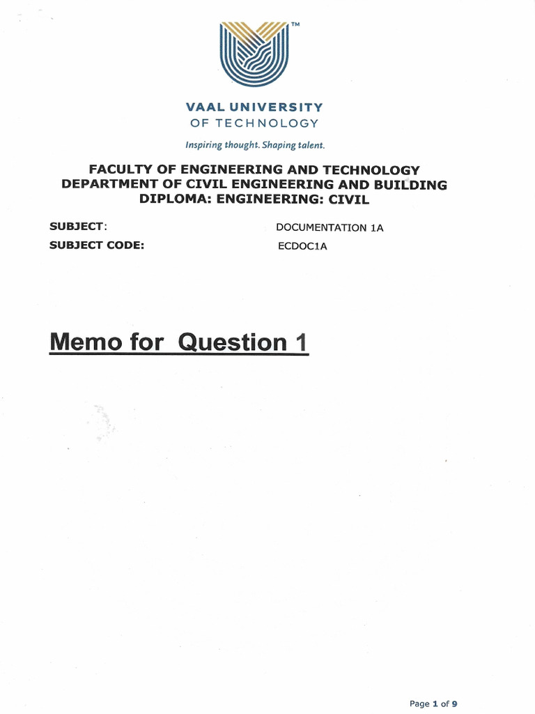 Memo 1st | PDF