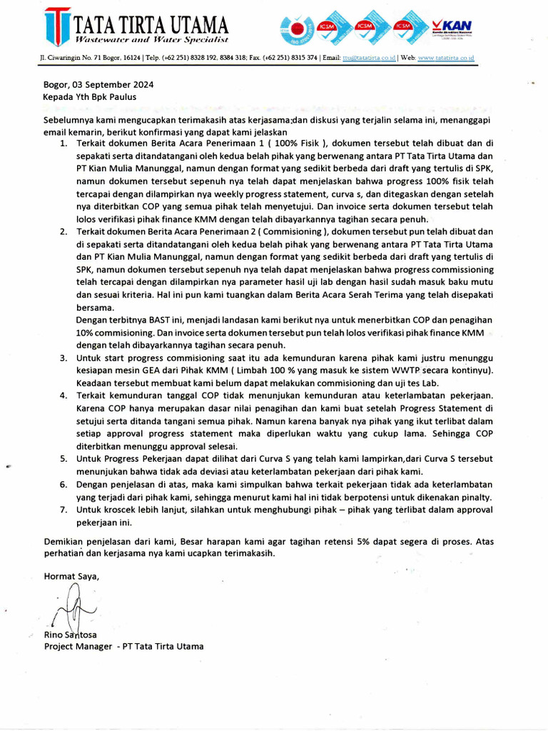 Surat Konfirmasi KMM | PDF