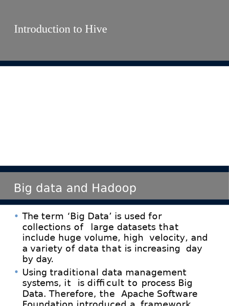hive | PDF | Apache Hadoop | Map Reduce