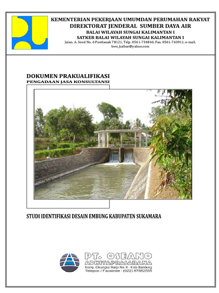 DOK. KUALIFIKASI - STUDI IDENTIFIKASI DESAIN EMBUNG KAB | PDF