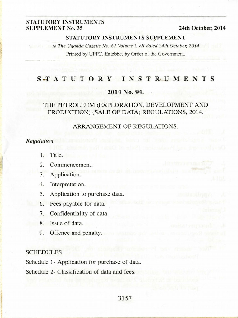Petroleum Sale of Data Regulations - 2014 | PDF