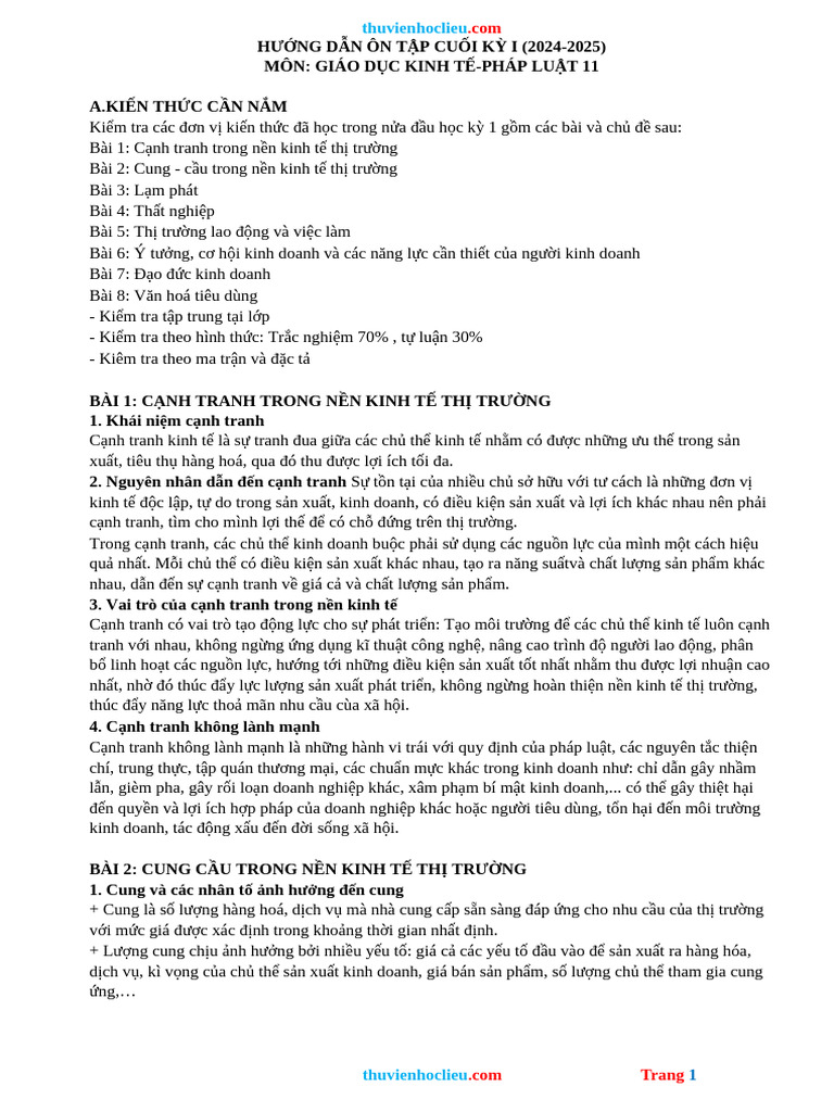 thuvienhoclieu.com-Huong-dan-on-tap-cuoi-HK1-GD-KTPL-11-kNTT-24-25 | PDF