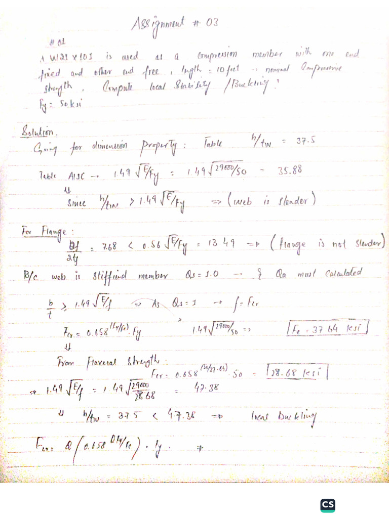 Assignment - 03 (Steel Structures) | PDF