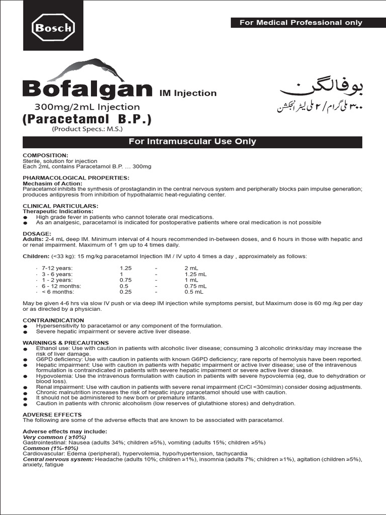 Bofalgan Im Injection | PDF | Medicine | Clinical Medicine