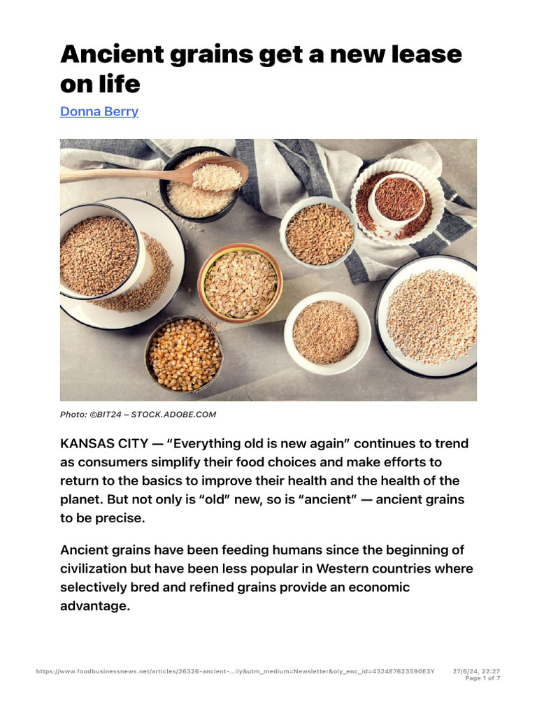 Ancient Grains: Market Growth & Trends | PDF | Cereals | Whole Grain