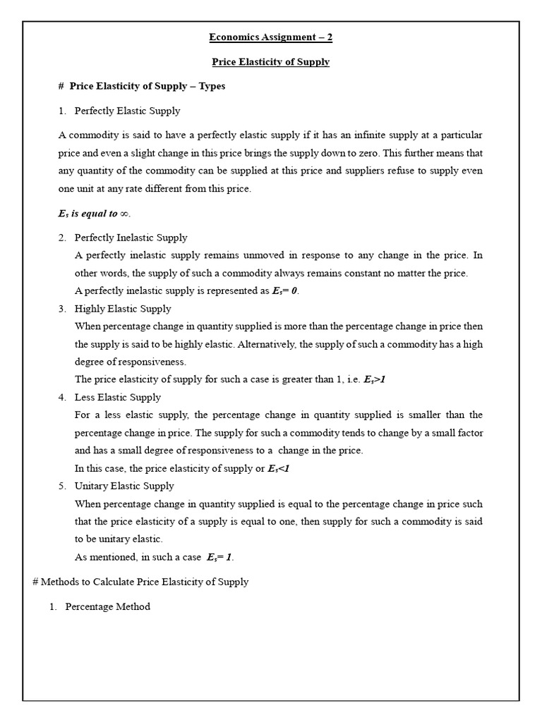 Economics Assignment - 2 | PDF | Elasticity (Economics) | Supply (Economics)